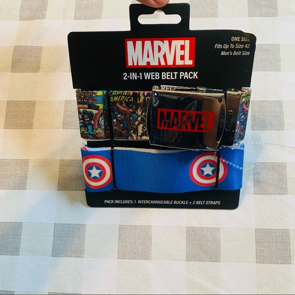 Marvel | Accessories | Marvel Captain America Comic Belts 2 In Web Belt ...